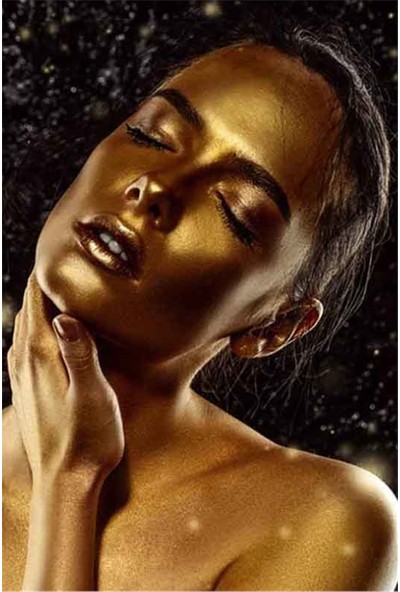 Movas Sanat Bronz Kadın Elmas Mozaik Tablo