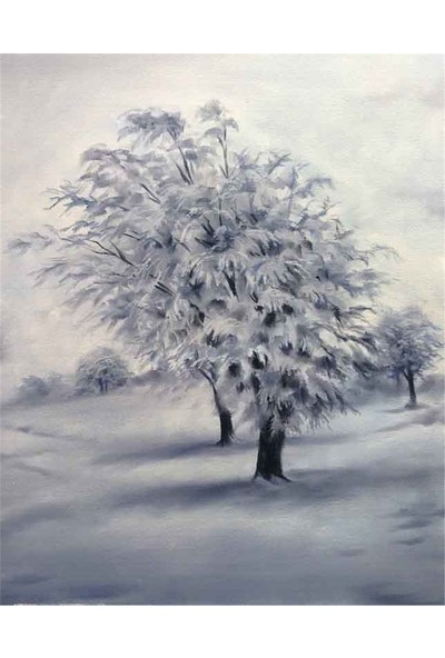 Movas Sanat Kış Ağaçları Elmas Mozaik Tablo