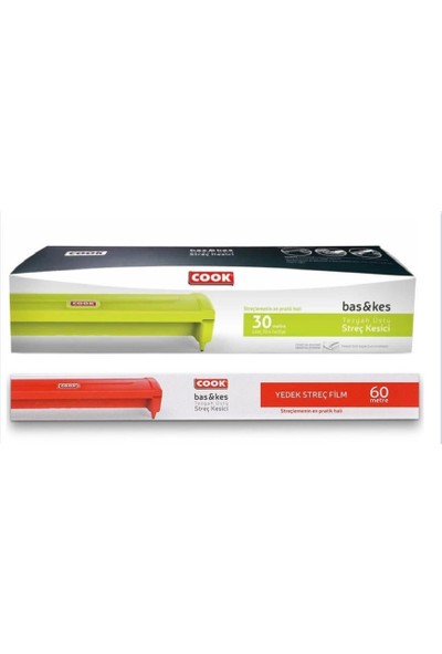 Cook Bas & Kes Streç Kesici Yeşil + 60 Metre Yedek Film Cook Bas & Kes Streç Kesici Yeşil + 60 Metre Yedek Film
