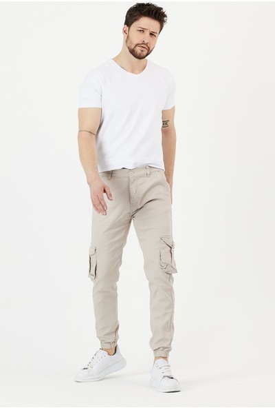 Point Slim Fit None Denim Yanı Körüklü Cepli, Beli Düğmeli , Paçası Lastikli Esnek Kumaş Erkek Kargo Pantolon Point Slim Fit None Denim Yanı Körüklü Cepli, Beli Düğmeli , Paçası Lastikli Esnek Kumaş Erkek Kargo Pantolon