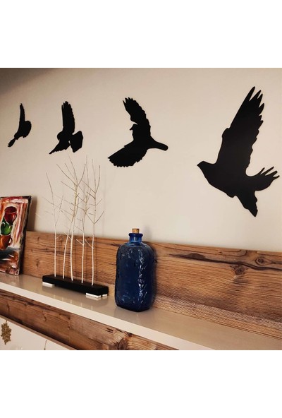 ZACCONCEPT Dörtlü Kuş Dekoratif Ahşap Duvar Dekoru 3 mm Mdf Lazer Kesim ZACCONCEPT Dörtlü Kuş Dekoratif Ahşap Duvar Dekoru 3 mm Mdf Lazer Kesim
