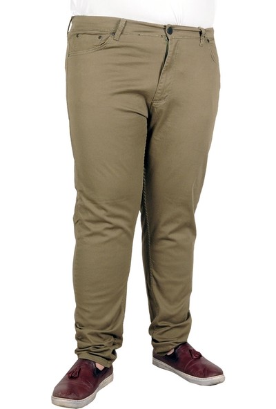 ModeXL Erkek Pantolon Keten Neptun Klasik 20902 Haki