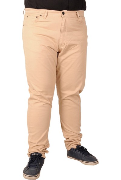 ModeXL Erkek Pantolon Keten Neptun Klasik 20902 Bej