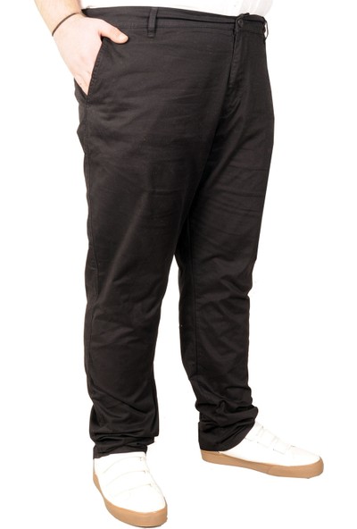 ModeXL Büyük Beden Erkek Pantolon Keten 20850 Siyah