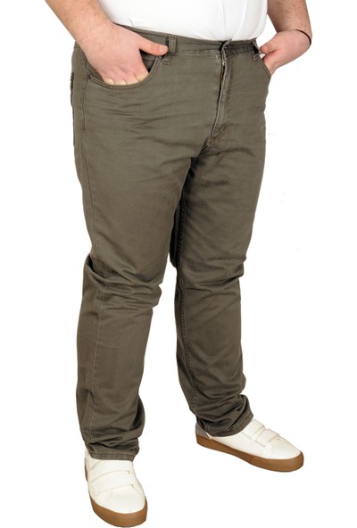 ModeXL Büyük Beden Erkek Gabardin Pantolon 21001 Haki ModeXL Büyük Beden Erkek Gabardin Pantolon 21001 Haki