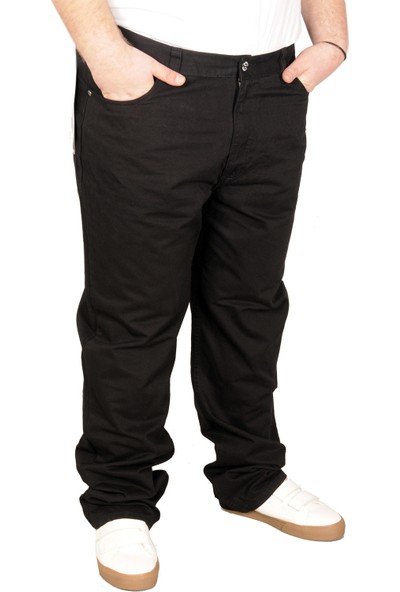 ModeXL Büyük Beden Erkek Gabardin Pantolon 21001 Siyah