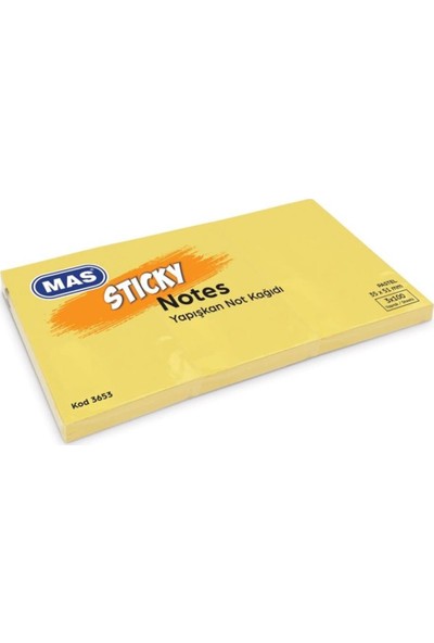 Mas 3653 Sticky Notes Pastel Yapışkanlı Not Kağıdı Mas 3653 Sticky Notes Pastel Yapışkanlı Not Kağıdı