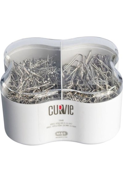 Mas No:4 Curvie Nikel Ataş 200'lü + Nikel Toplu İğne 28 mm 125 Gram Mas No:4 Curvie Nikel Ataş 200'lü + Nikel Toplu İğne 28 mm 125 Gram