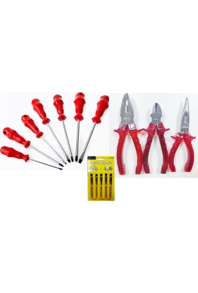 Makroyapı Tornavida Seti ve Pense Takımı Düz Yıldız Tornavida Pense Set Makroyapı Tornavida Seti ve Pense Takımı Düz Yıldız Tornavida Pense Set