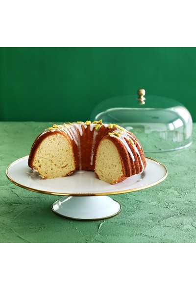 Emsan Troy Emaye 30 cm Ayaklı Kek Fanus Beyaz Emsan Troy Emaye 30 cm Ayaklı Kek Fanus Beyaz