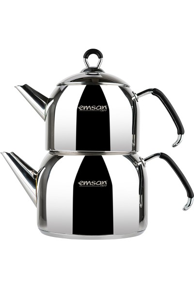 Emsan Anatolia Maxi Paslanmaz Çelik Çaydanlık Siyah