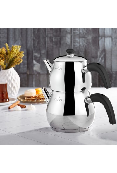 Karaca Layla Midi Black Çaydanlık Takımı Karaca Layla Midi Black Çaydanlık Takımı