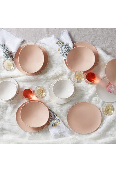 Karaca Yasu Pudra 24 Parça 6 Kişilik Porselen Yemek Takımı