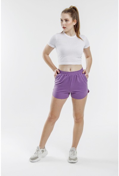 Met Çarşı Kadın Şort Beli Büzgü Lastikli Bağcıksız Iki Iplik Kısa Spor Şort SRT-0003 Met Çarşı Kadın Şort Beli Büzgü Lastikli Bağcıksız Iki Iplik Kısa Spor Şort SRT-0003