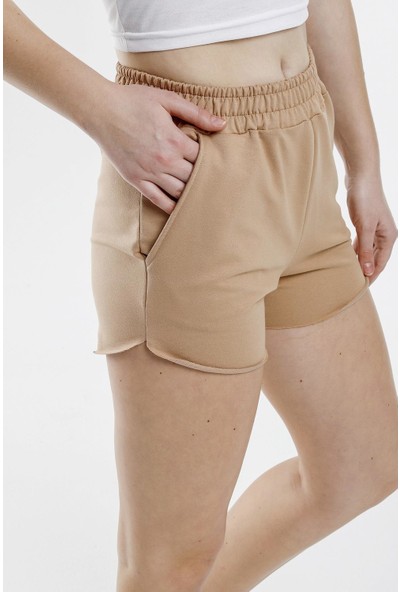 Met Çarşı Kadın Şort Beli Büzgü Lastikli Bağcıksız Iki Iplik Kısa Spor Şort SRT-0003 Met Çarşı Kadın Şort Beli Büzgü Lastikli Bağcıksız Iki Iplik Kısa Spor Şort SRT-0003