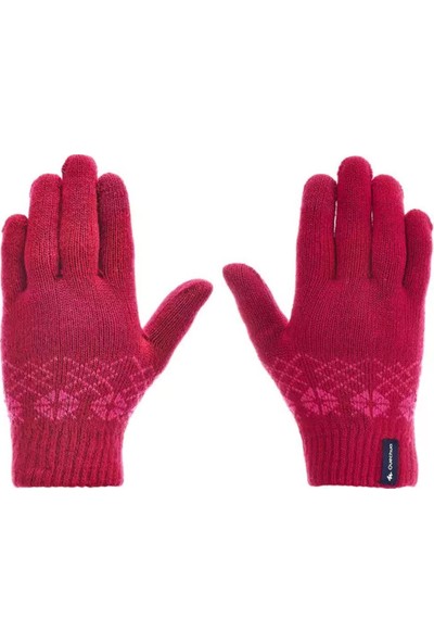 Quechua MH100 Çocuk Eldiveni Dokunmatik Destekli Örgü Eldiven Pembe Quechua MH100 Çocuk Eldiveni Dokunmatik Destekli Örgü Eldiven Pembe