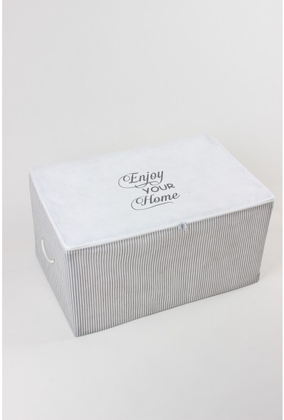 Serstil Baskı Detaylı Gri Çizgili 63 x 40 x 34 cm Orta Boy Hurç