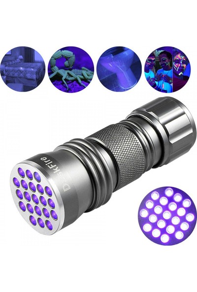 Sarfex Uv Işık El Feneri 21 LED Ultraviyole Mor Işık Para Leke Kontrol Sarfex Uv Işık El Feneri 21 LED Ultraviyole Mor Işık Para Leke Kontrol