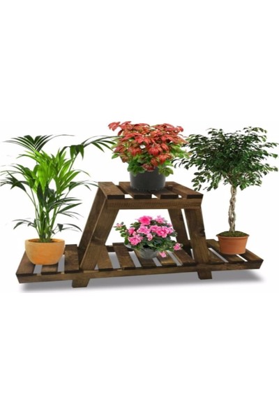 starhome Dekoratif Ahşap Çiçeklik Saksı Standı Saksılık