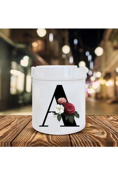 A Harfi Baskılı Seramik Küllük