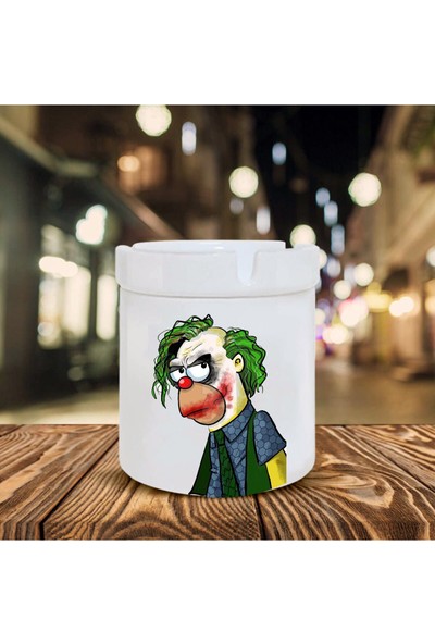 Joker Bart Baskılı Seramik Küllük Joker Bart Baskılı Seramik Küllük