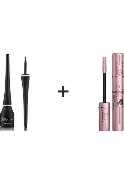 Flormar True Color Siyah Dipliner & Maybelline New York Lash Sensational Sky High Maskara Flormar True Color Siyah Dipliner & Maybelline New York Lash Sensational Sky High Maskara