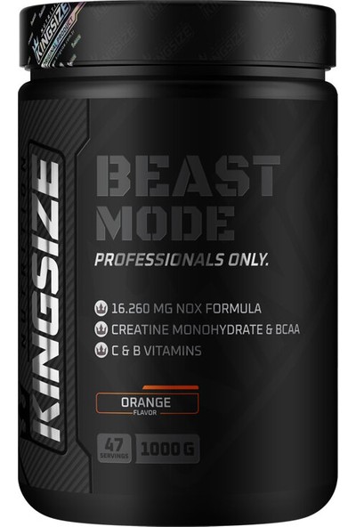 Kingsize Nutrition Beast Mode 1000 gr Portakal Kingsize Nutrition Beast Mode 1000 gr Portakal