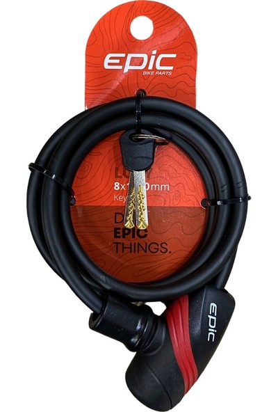 Epic Luky 8X1200MM Bisiklet Anahtarlı Kilit Epic Luky 8X1200MM Bisiklet Anahtarlı Kilit