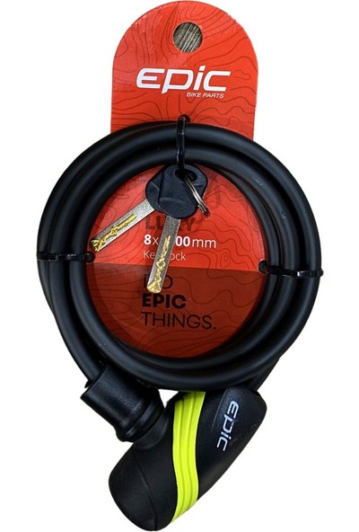 Epic Luky 8X1200MM Bisiklet Anahtarlı Kilit Epic Luky 8X1200MM Bisiklet Anahtarlı Kilit