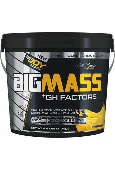 Bigjoy Sports Bigmass Mass Gainer Gh factors Karbonhidrat Protein Muz Aroma 3000g Bigjoy Sports Bigmass Mass Gainer Gh factors Karbonhidrat Protein Muz Aroma 3000g