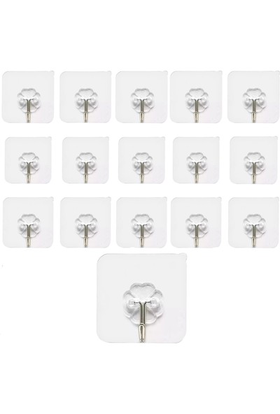 Kyrotech Askı Kendinden Yapışkanlı Askı 15 Adet Şeffaf Banyo Mutfak Havlu Askısı 6*6 cm Kyrotech Askı Kendinden Yapışkanlı Askı 15 Adet Şeffaf Banyo Mutfak Havlu Askısı 6*6 cm