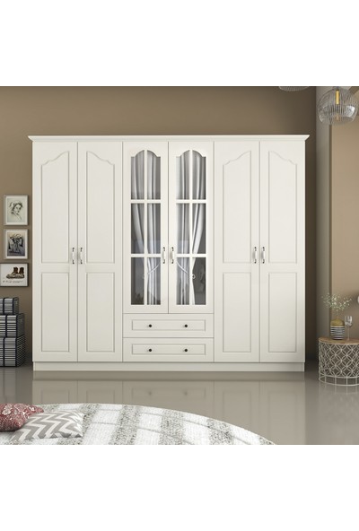 Zenio Assos 6 Kapak 2 Çekmece Gardırop