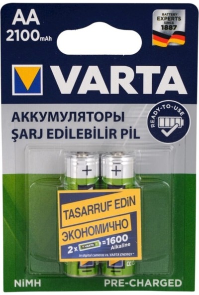 Varta Aa 2100MAH Şarj Edilebilir Pil 2'li