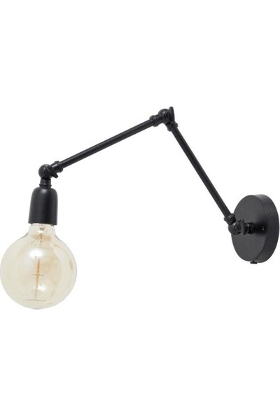 mylights Retro Rustik Siyah Üç Mafsalı Akrobat Aplik Duvar Lambası mylights Retro Rustik Siyah Üç Mafsalı Akrobat Aplik Duvar Lambası