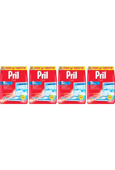 Pril 5 Etki Bulaşık Makinesi Tuzu 2 kg x 4 Adet Pril 5 Etki Bulaşık Makinesi Tuzu 2 kg x 4 Adet