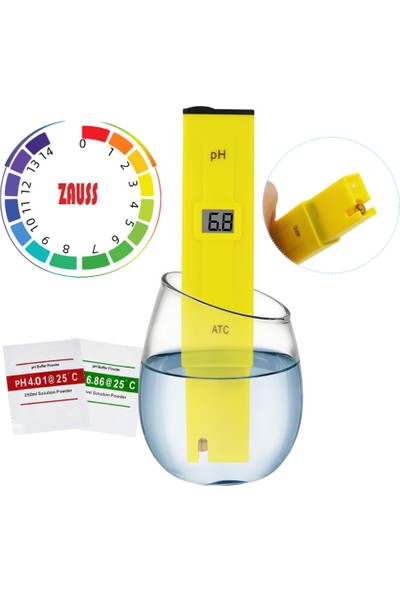 Zauss Dijital Ph Metre Su Sıvı Akvaryum Ph Ölçer Kalibrasyon Çözeltisi ile Zauss Dijital Ph Metre Su Sıvı Akvaryum Ph Ölçer Kalibrasyon Çözeltisi ile