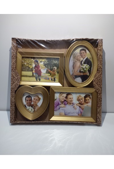 KRD Home Galaxy Kalpli Çoklu Resim Çerçevesi Dore KRD Home Galaxy Kalpli Çoklu Resim Çerçevesi Dore