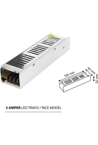 Tamer Ta mlight 5 Amper Şerit LED Trafosu - Ince Model Tamer Ta mlight 5 Amper Şerit LED Trafosu - Ince Model