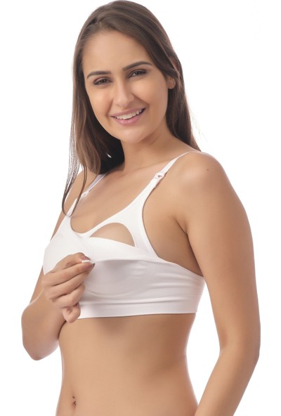 Doce Cravo Kadın Seamless Toparlayıcı Özellikli Emzirme Sütyeni 11125320 Beyaz