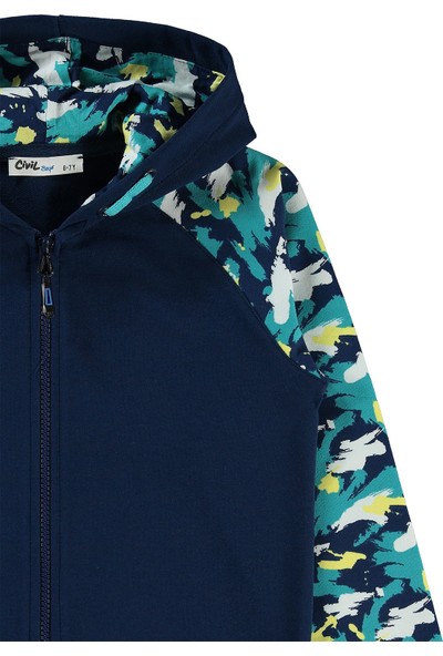 Civil Boys Erkek Çocuk Kapüşonlu Hırka 6-9 Yaş Indigo