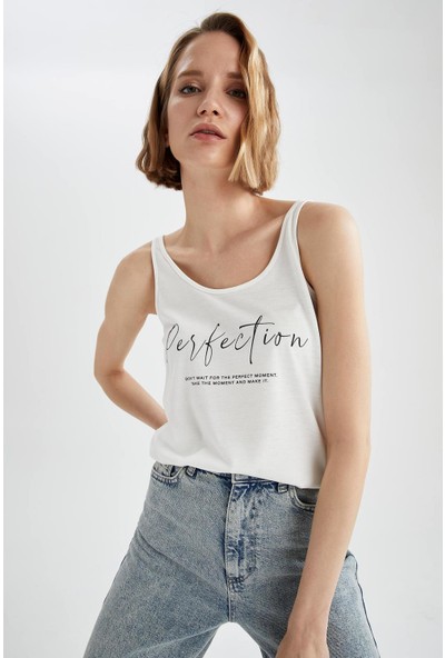 DeFacto Slogan Baskılı Askılı Atlet U3411AZ21SM