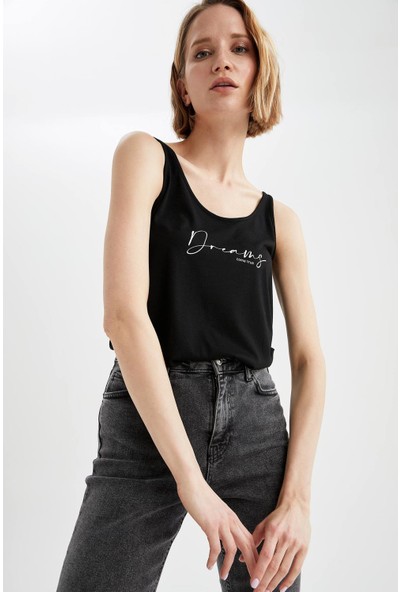 Defacto Slogan Baskılı Askılı Atlet U3412AZ21SM