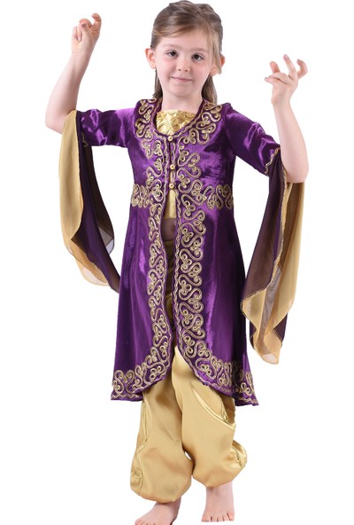 Ceocuk Mor Çocuk Kaftan Bindallı Kına Elbisesi Ceocuk Mor Çocuk Kaftan Bindallı Kına Elbisesi