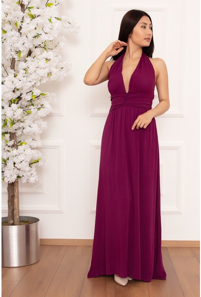 Kalopya Marılyn 13309 Krınkıl Boyundan Bağlamalı Uzun Elbise Kalopya Marılyn 13309 Krınkıl Boyundan Bağlamalı Uzun Elbise