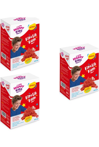 Happy Kids 500GR Kırmızı Kinetik Kum (3ADET) Kutulu Hareketli Oyun Ku Happy Kids 500GR Kırmızı Kinetik Kum (3ADET) Kutulu Hareketli Oyun Ku