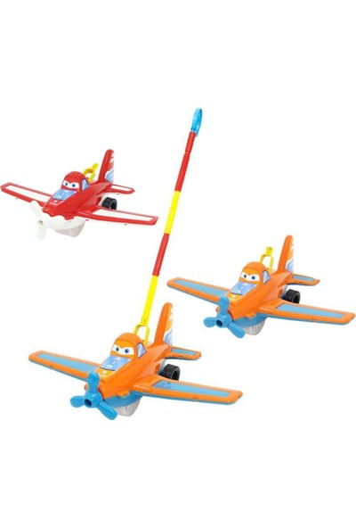 Joy And Toys JT554 Hürkuş Uçak Baston Saplı Oyuncak Tekerli Uçak Çın Çın
