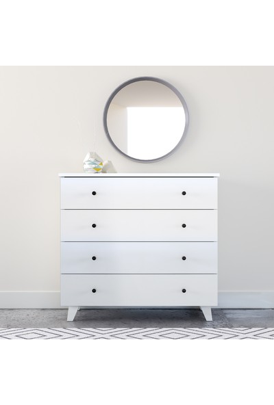 Zenio Rose Şifonyer 4 Çekmeceli