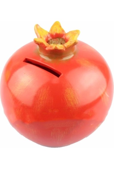 Toptan Perpa Dekoratif Kırmızı Bereket Nar Kumbara Bozuk Para Biriktirme Kumbarası Kapaklı