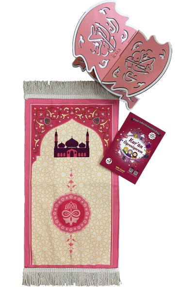 Icma Saray Bahçesi Rahle Seccade Elifba Pembe Çocuk Set Icma Saray Bahçesi Rahle Seccade Elifba Pembe Çocuk Set