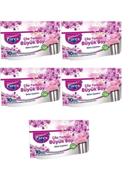 Parex Premium Bahar Kokulu Çöp Torbası 5' Li Paket Büyük Boy